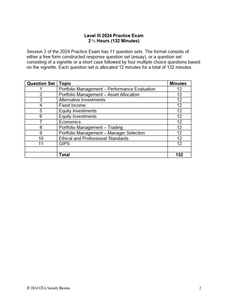 2024 Level III - Mock A Session 2 | PDF