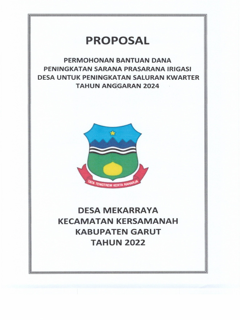 Proposal Sarana Prasarana Irigasi | PDF