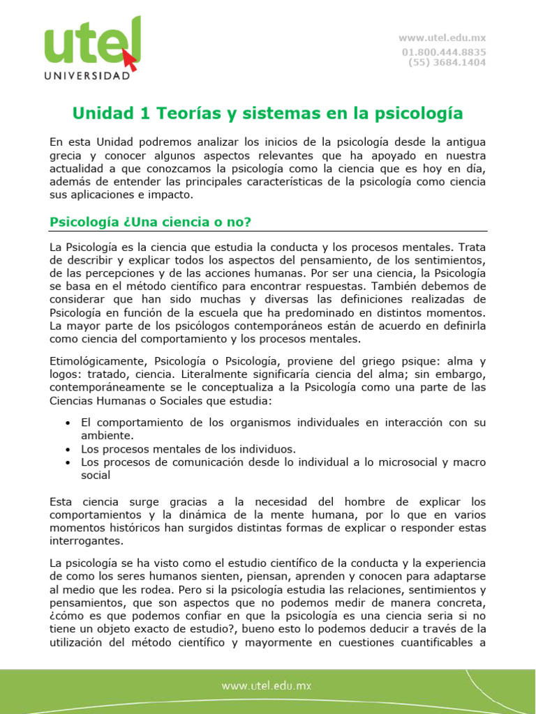 Unidad 1 Teorías y escuelas | PDF