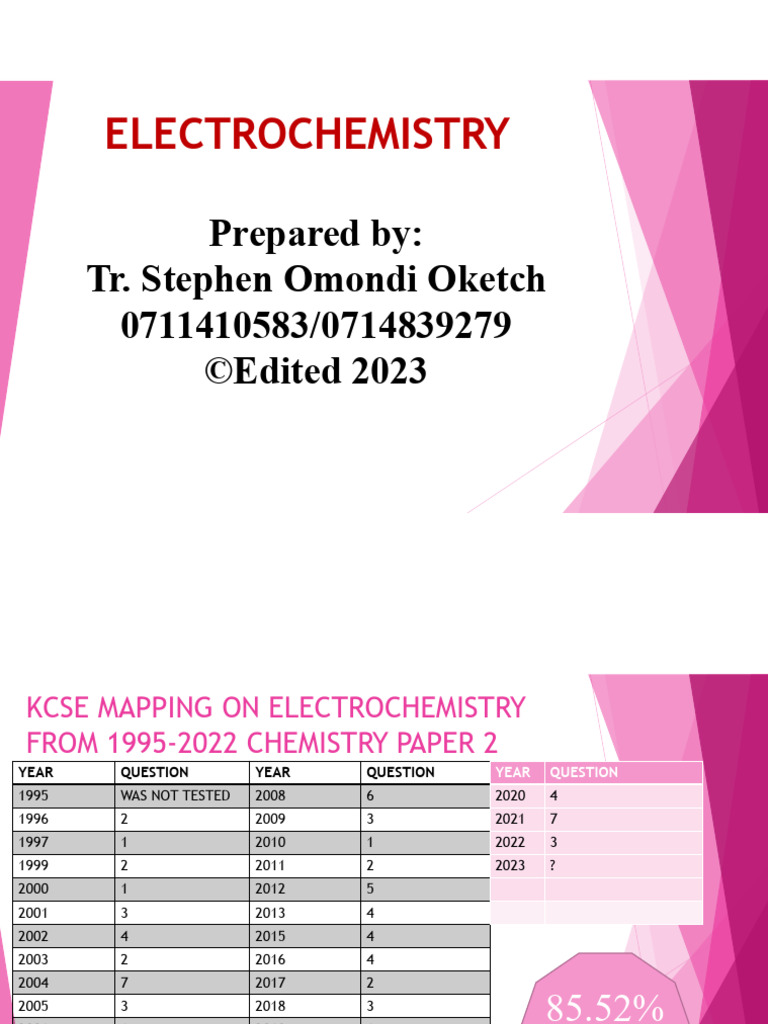 ELECTROCHEMISTRY NOTES F4 | PDF