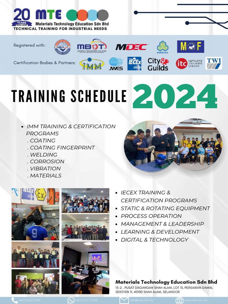 Mte Training Calendar 2024 | PDF