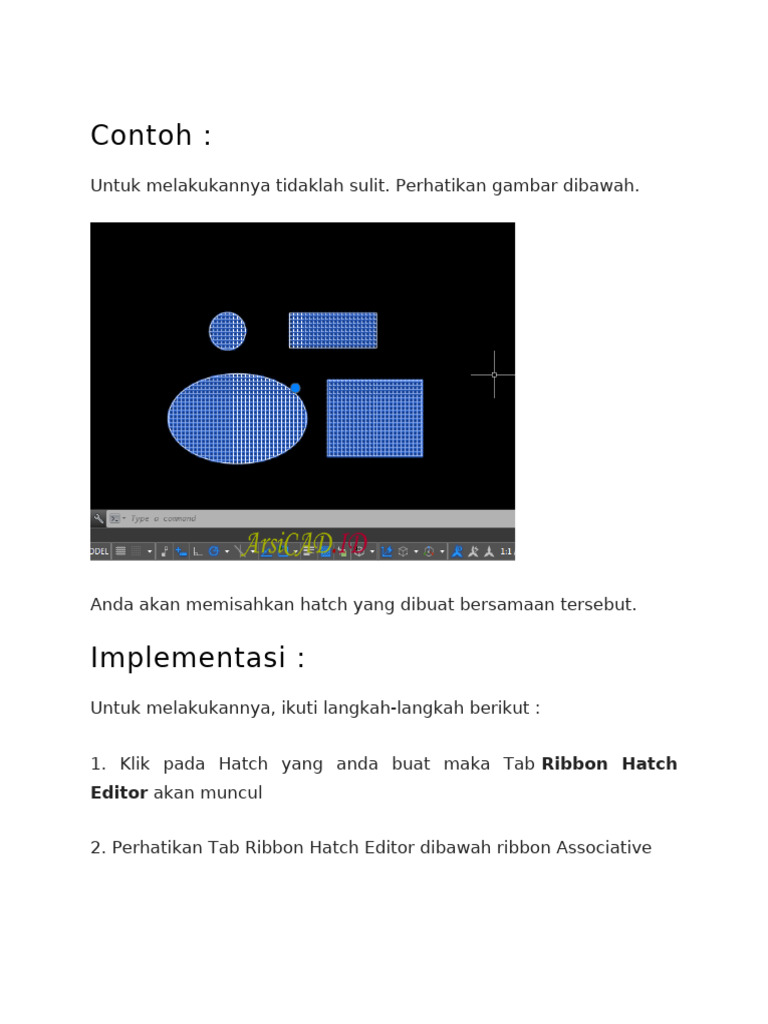 Memisahkan Hatch Yang Dibuat Bersamaan Di AutoCAD | PDF