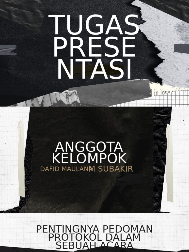 Hitam Dan Putih Kertas Robek Presentasi Tugas Kelompok | PDF