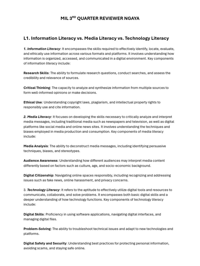 Mil 3rd Quarter Reviewer | PDF