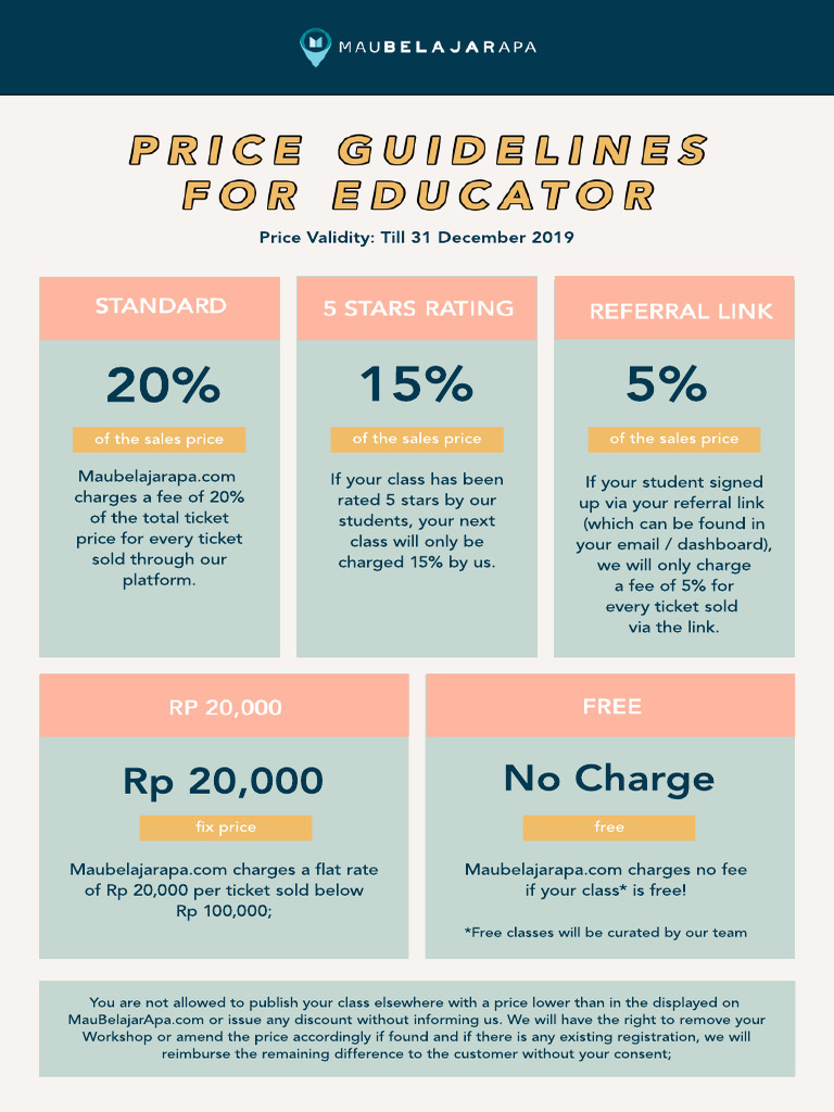 Educators Price Guideline | PDF