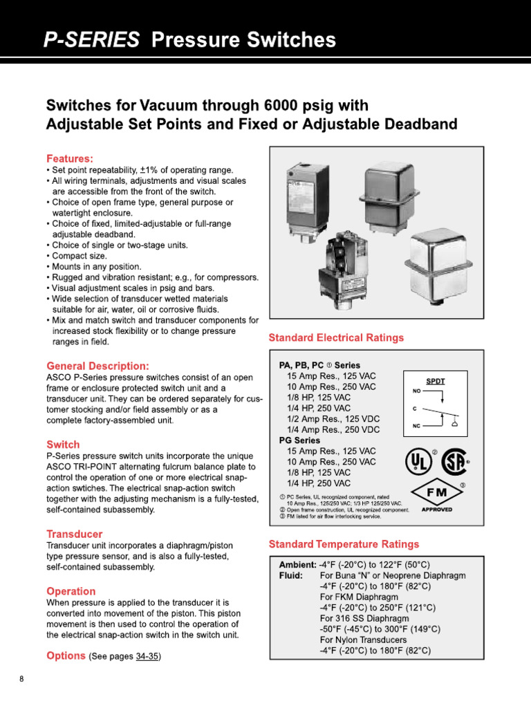 P-Series Pressure Switches | PDF