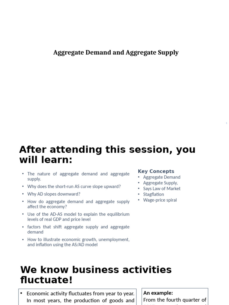 Aggregate Supply and Demand | PDF