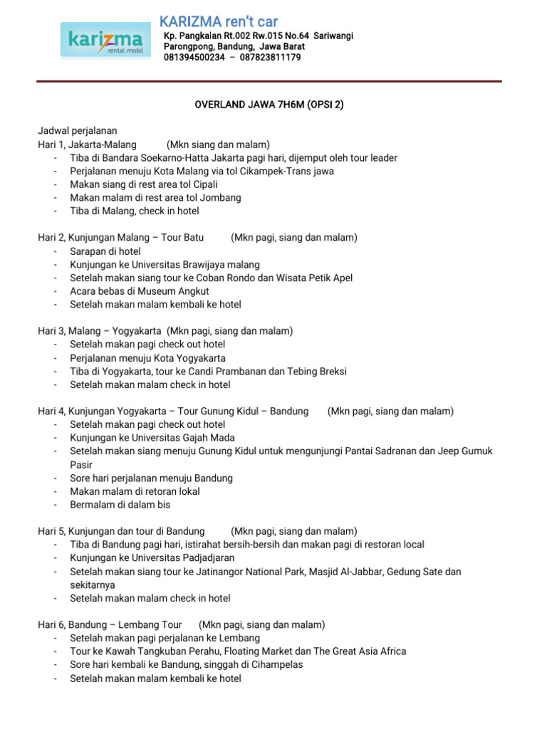 OVERLAND JAWA 7H6M Opsi 2 | PDF