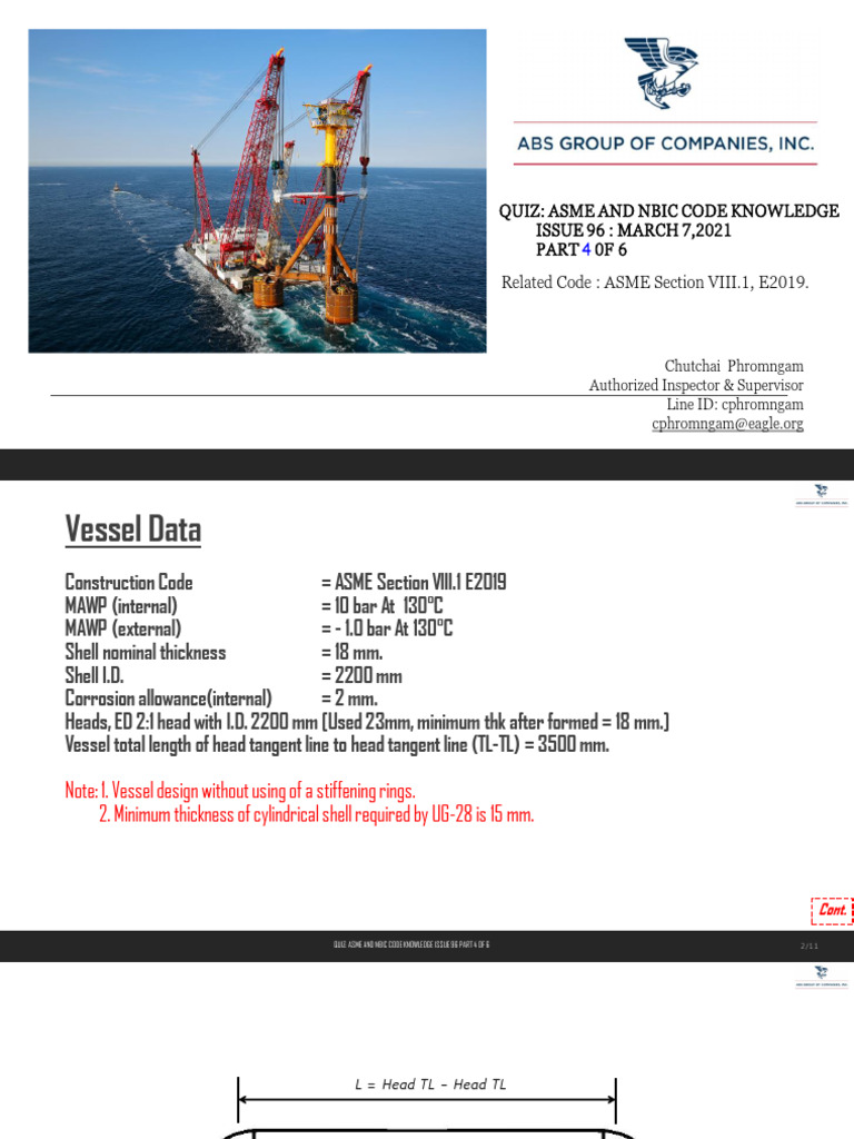 ISSUE 96 QUIZ-Fabrication-Out of Roundness Shell and Head - Part 4 of 6 ...