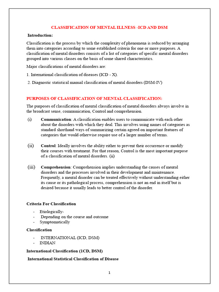 Mental Illness Classification: ICD & DSM | PDF | Diagnostic And ...