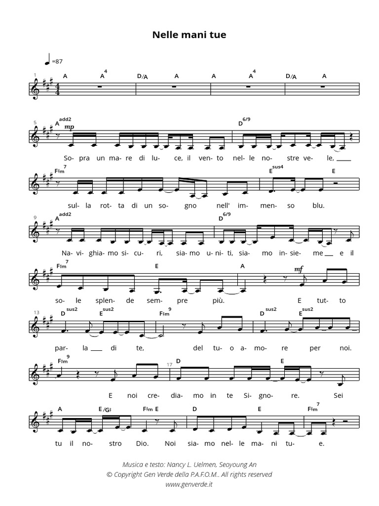 Nelle-mani-tue-Official-Lead-Sheet | PDF