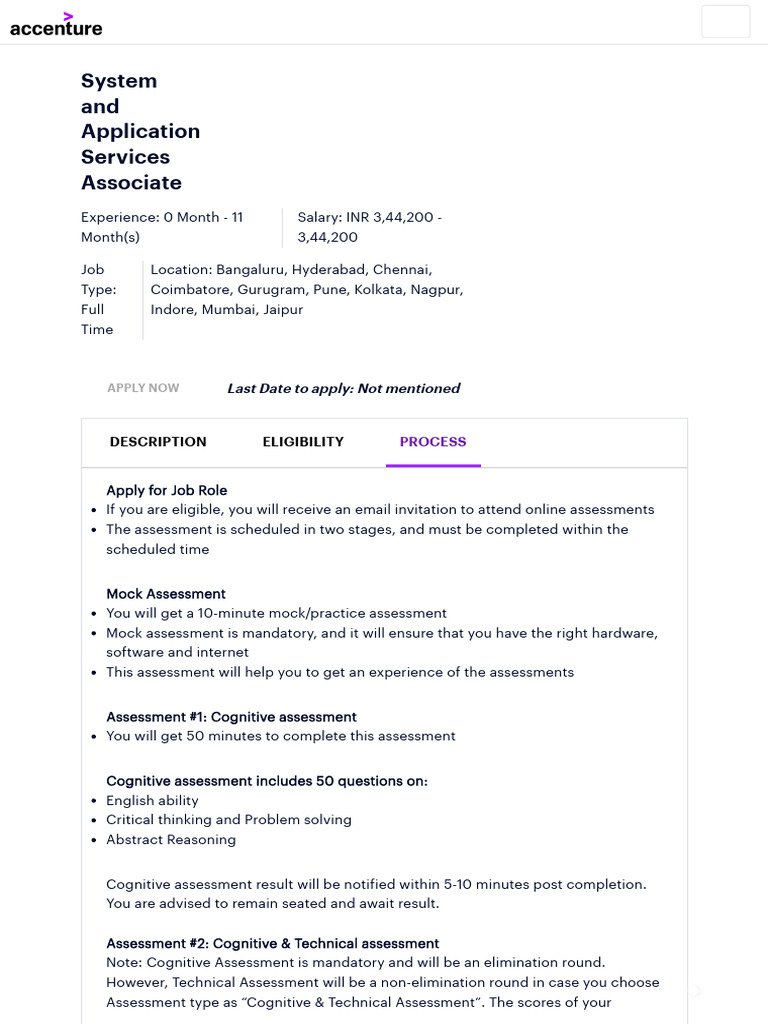 Accenture - Process For System and Application Process | PDF