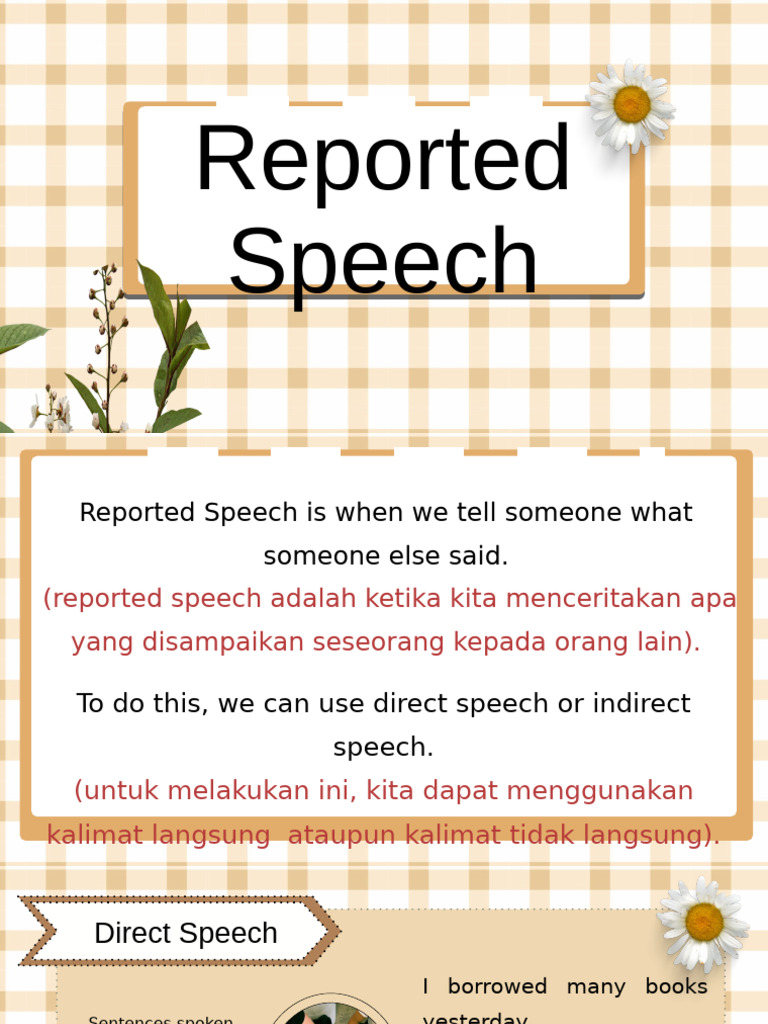 PPT Reported Speech X | PDF