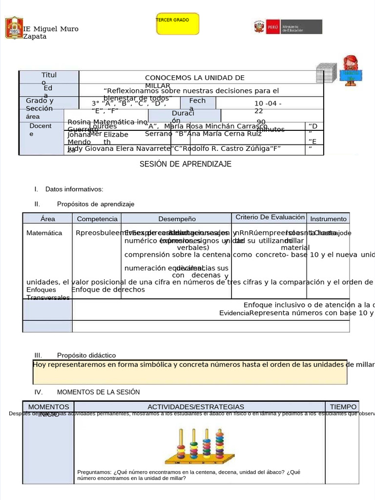 Representación de la Unidad de Millar | PDF | Comunicación escrita ...