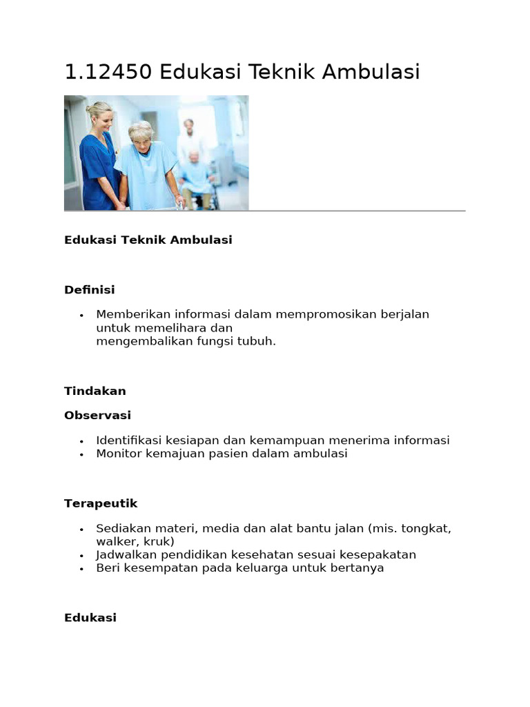 Edukasi Ambulasi | PDF