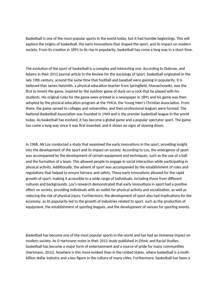 Histroy of Basketball | PDF