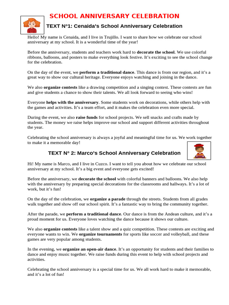 School Anniversary | PDF