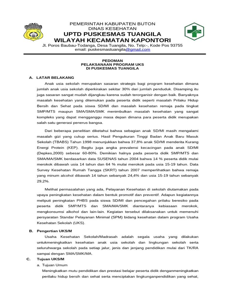 23.10.2022 Pedoman Uks | PDF