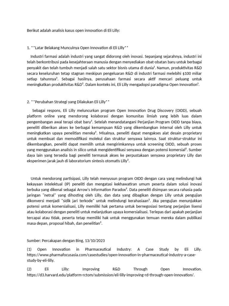 Open Innovation Di Eli Lilly | PDF