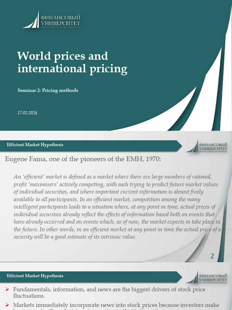 World Prices and International Pricing | PDF