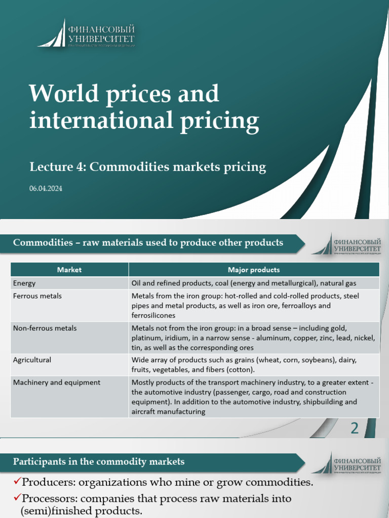 WPIP - Lecture 5 | PDF | Commodity Markets | Demand