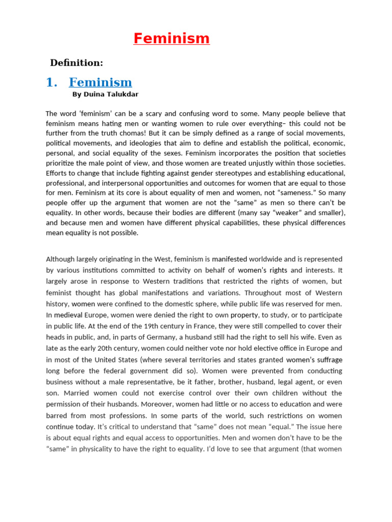 FEMINISM | PDF
