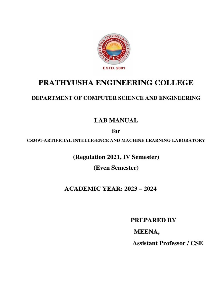 AIML Lab Manual | PDF