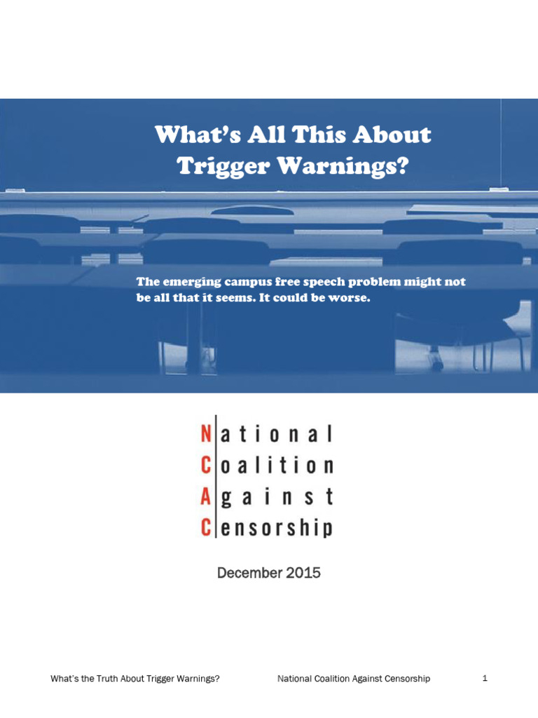 NCAC TriggerWarningReport | PDF | Psychological Trauma