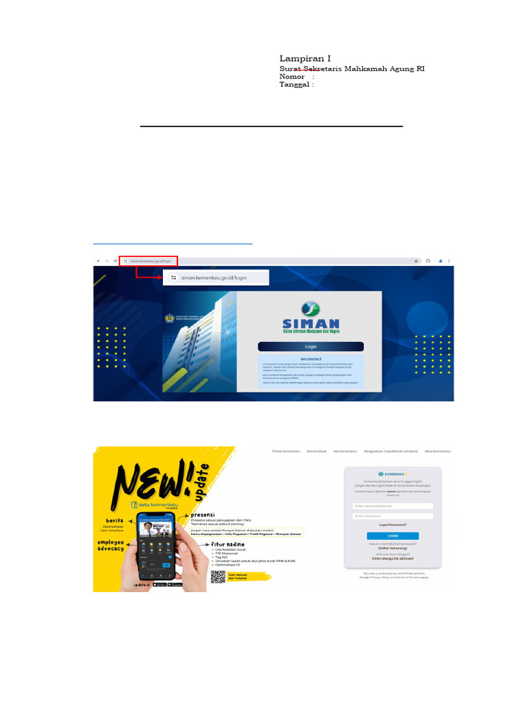 Petunjuk Pendaftaran User Siman V2 | PDF