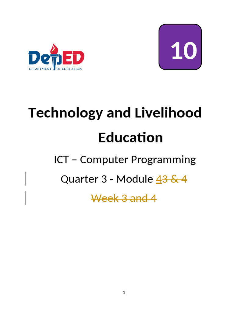 q3 Computer Prog. Module 4 | PDF