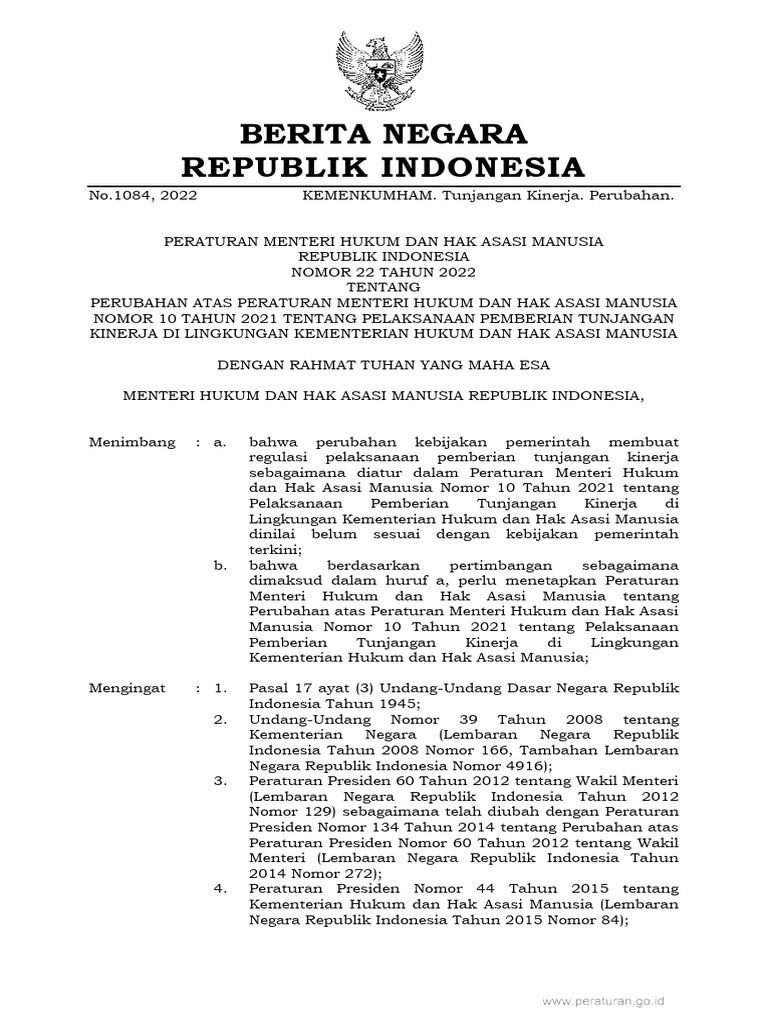 Nomor 22 Tahun 2022 | PDF