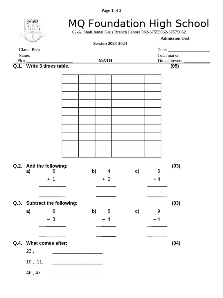 Class Prep | PDF