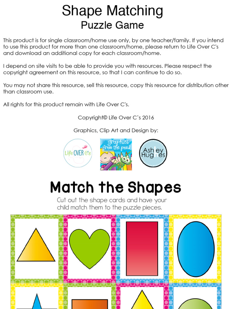 Shape Matching Cards | PDF