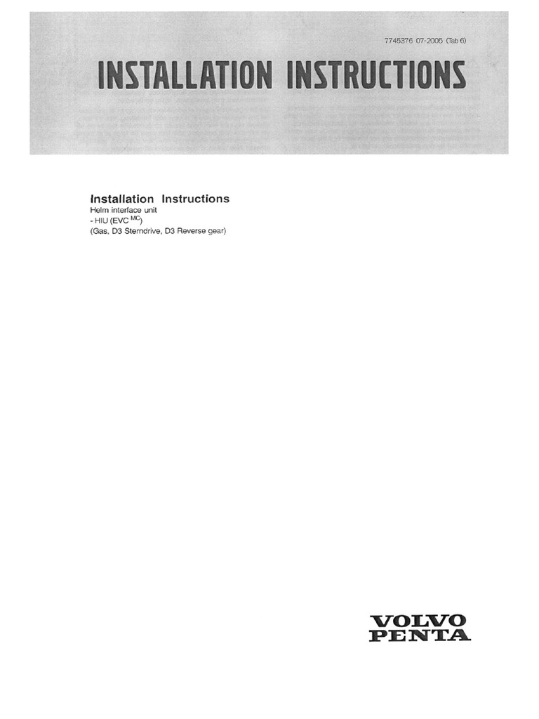 Volvo Installation - HIU | PDF
