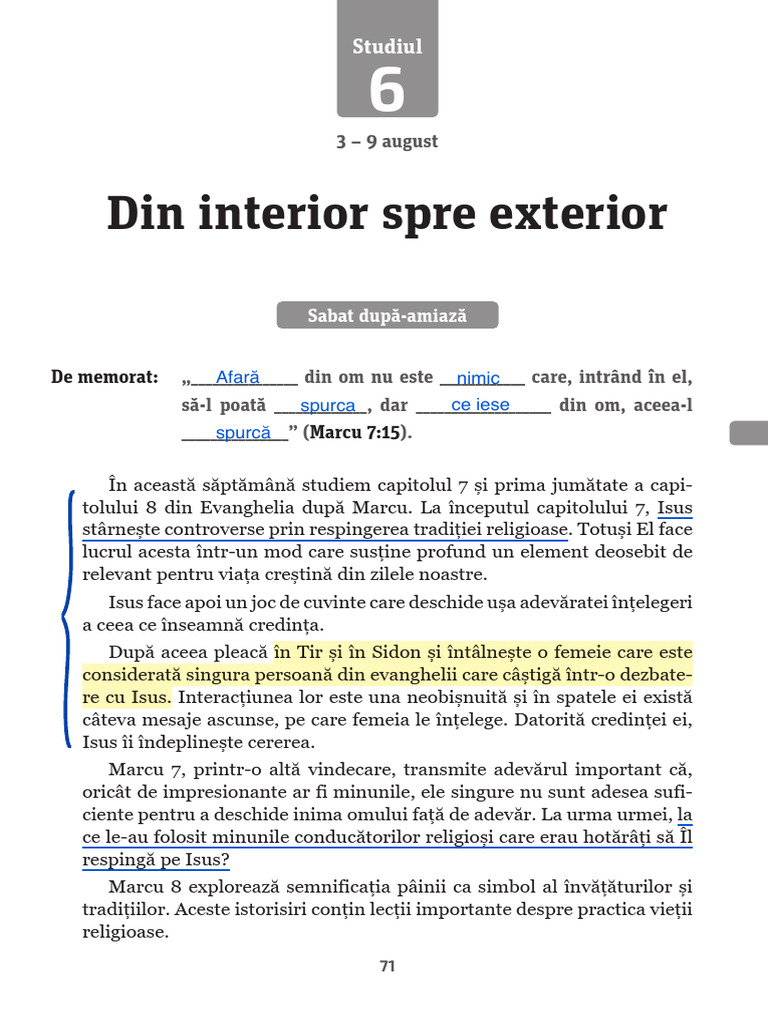 Din Interior Spre Exterior | PDF | Bible | Religion & Spirituality