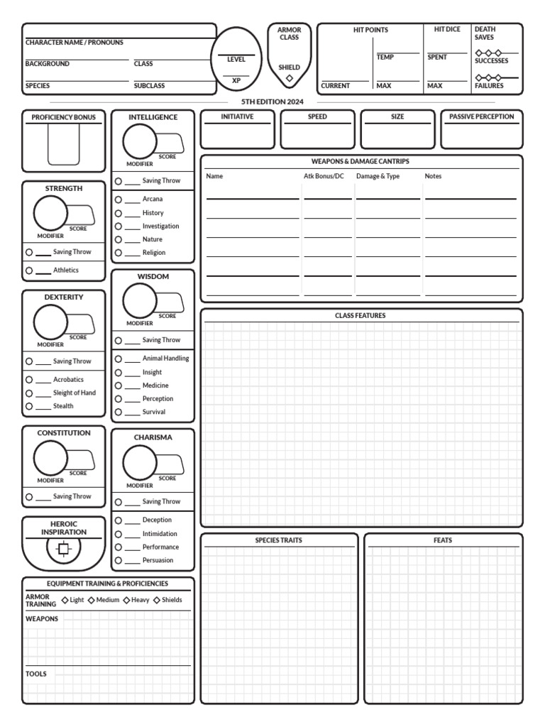 2024 5e Inspired Character Sheet v1.2 (EN Interactive) | PDF