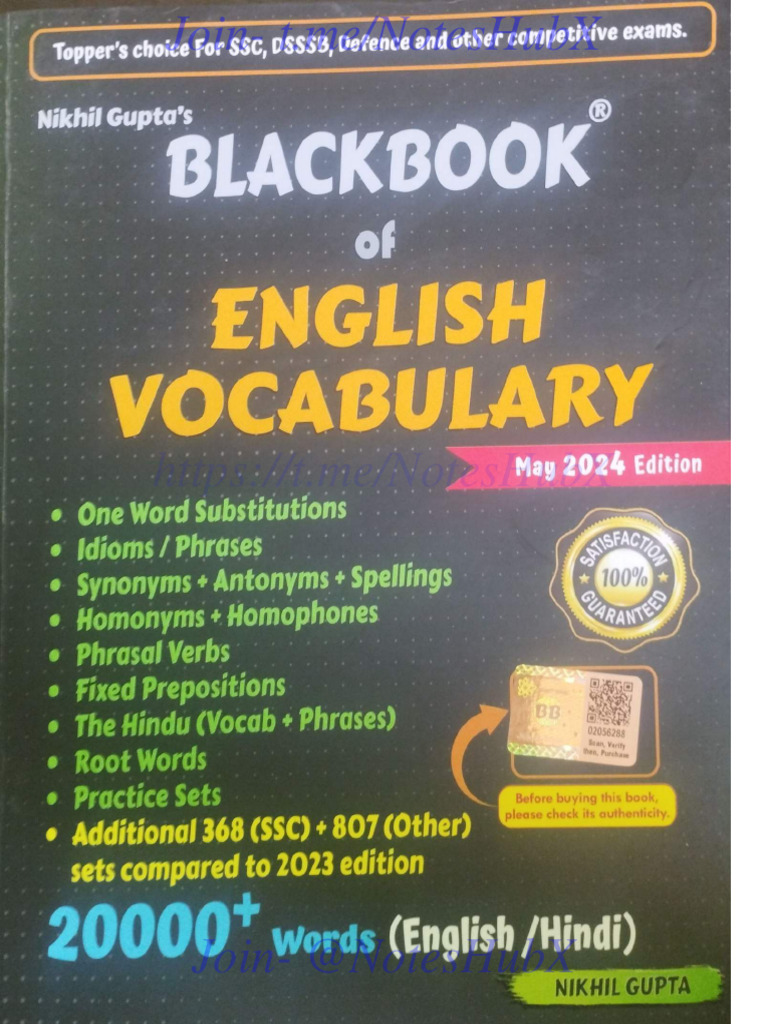 Blackbook English Vocabulary May 2024 Edition by Nikhil Gupta | PDF