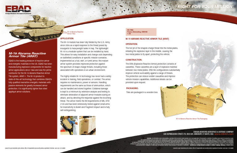 M 19 Abrams Reactive Armor Tile ARATreleased 2 1 21 | PDF | Armoured ...