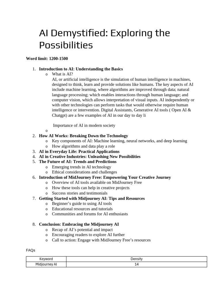 AI Demystified Exploring The Possibilities | PDF