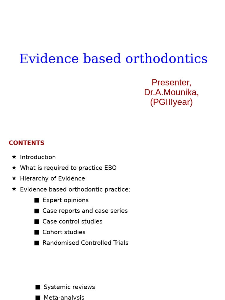 Evidence Based Orthodontics | PDF
