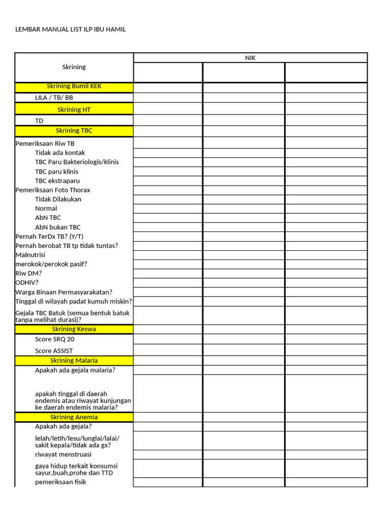 Skrining Bumil ILP | PDF
