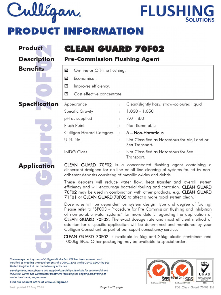 E. Clean Guard 70F02 TDS | PDF
