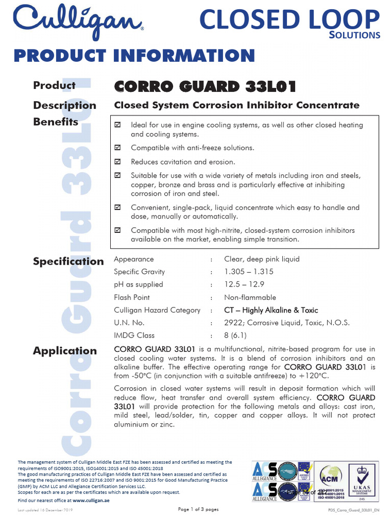 I. Corro Guard 33L01 TDS | PDF