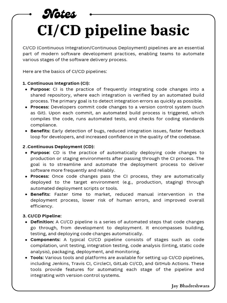 CICD Pipeline Basic | PDF