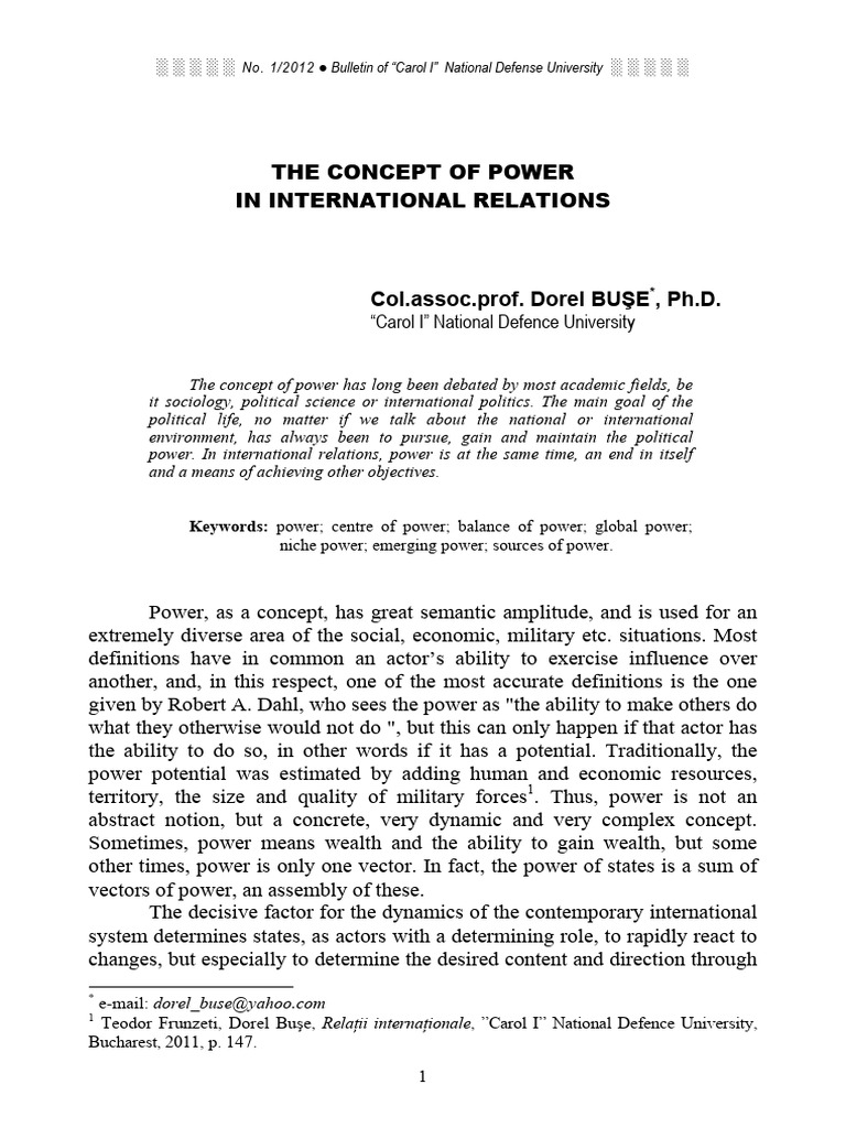 The - Concept - of - Power - in - Internationaal Relations | PDF