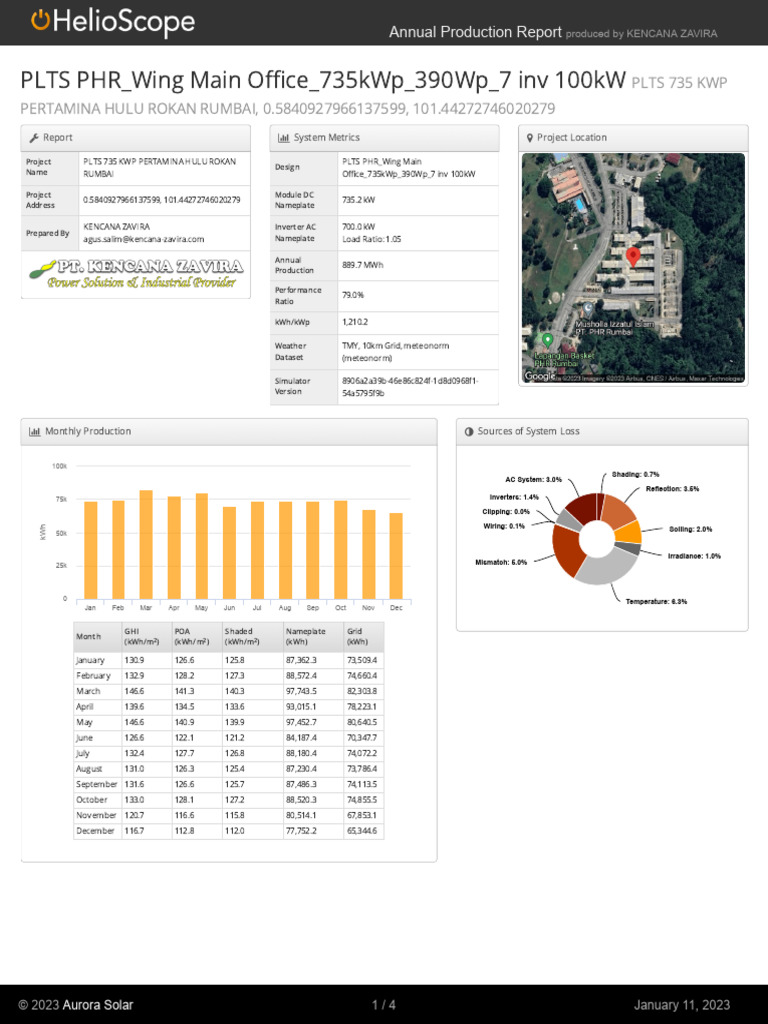Helioscope Simulation 9395758 Summary | PDF