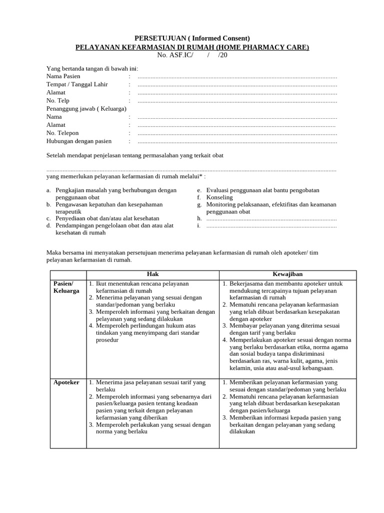 Inform Consent Home Care | PDF