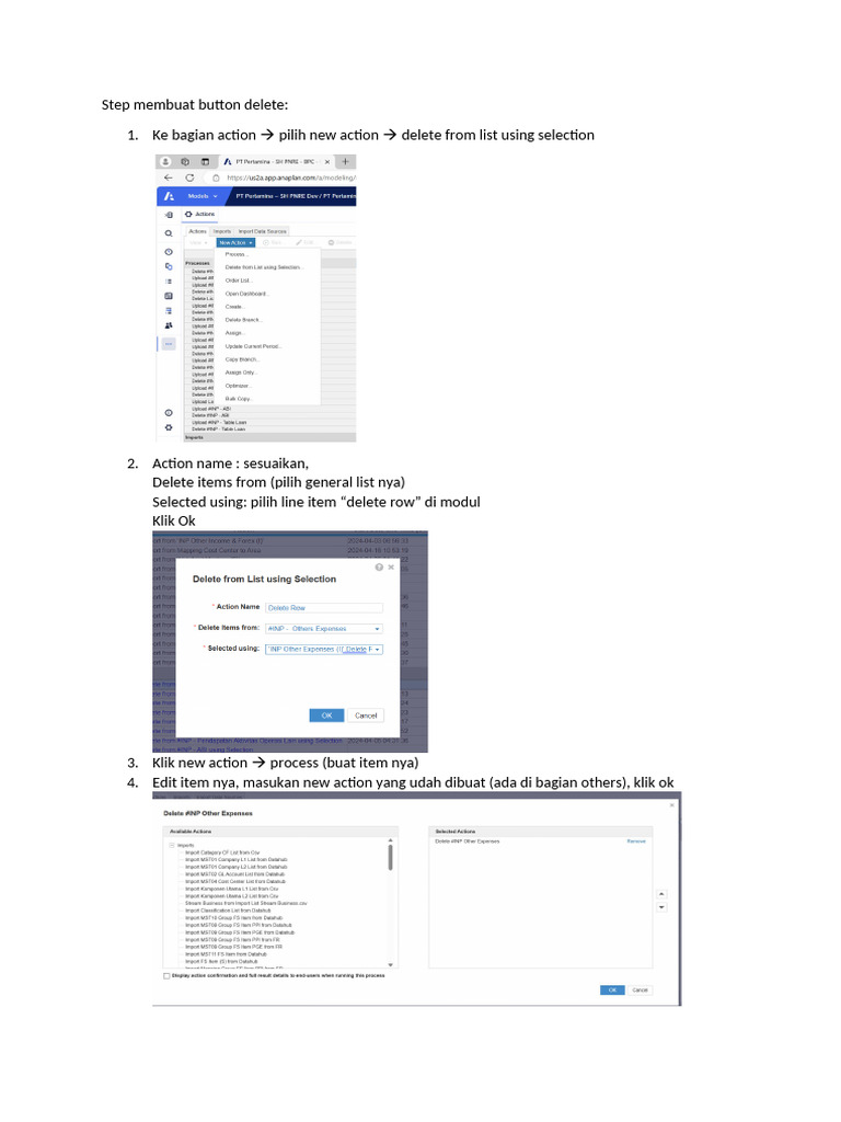 Cara Buat Button Delete Row | PDF