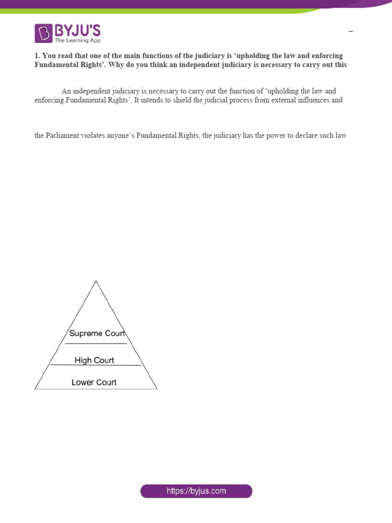 NCERT Solutions For Class 8 Civics Chapter 5 Judiciary | PDF