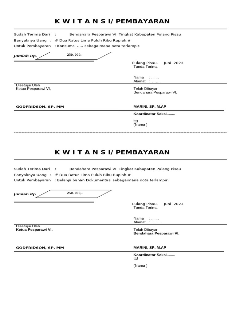 Contoh Kwitansi | PDF
